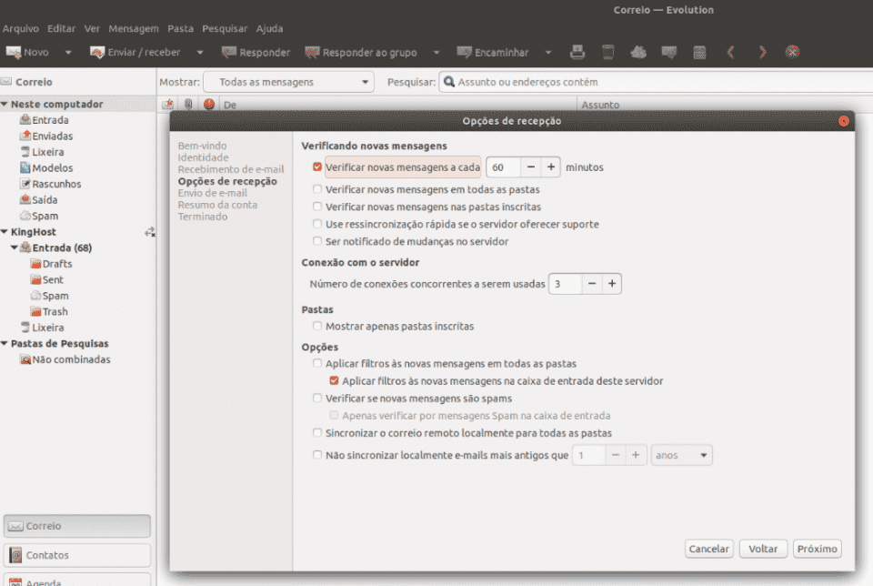 Evolution: Como configurar seu e-mail - kingHost