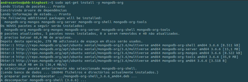 Como conectar um banco MongoDB via terminal Shell - kingHost
