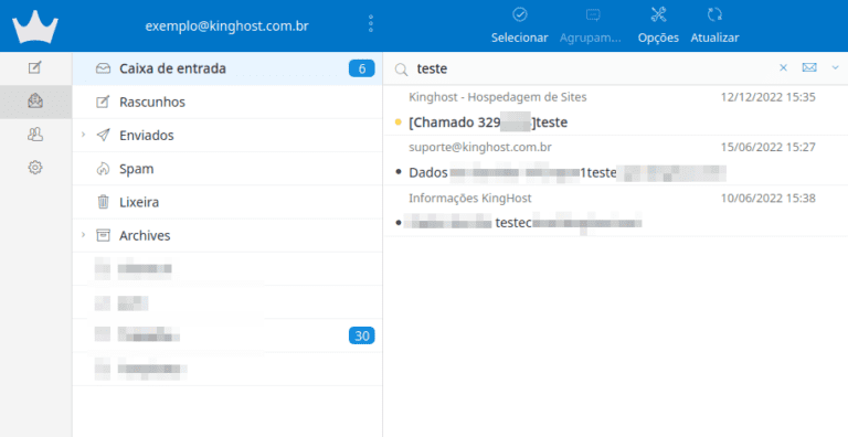Webmail KingHost – Como utilizar as principais funções – Tema Outlook+