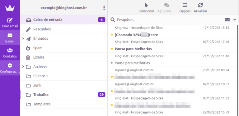 Webmail KingHost – Como utilizar as principais funções